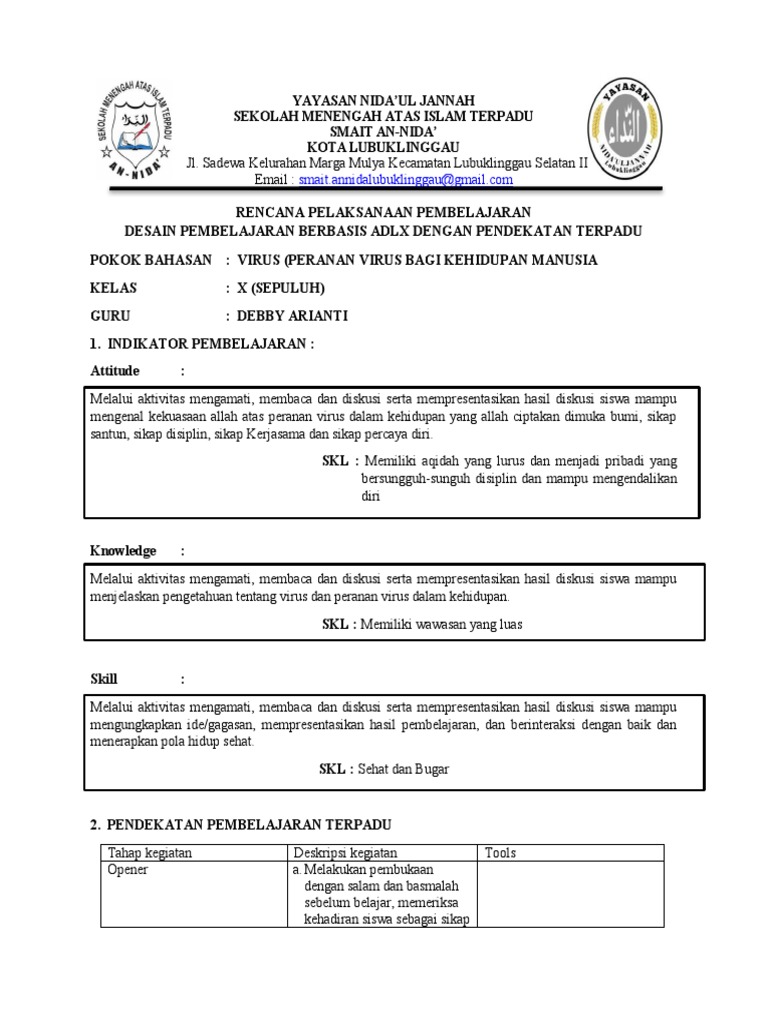 Contoh Adlx Terpadu | PDF