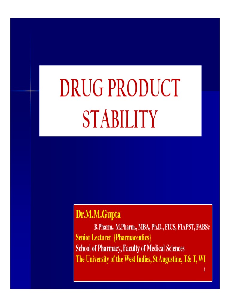 Unit 11-Drug Product Stability | PDF | Pharmaceutical Formulation ...
