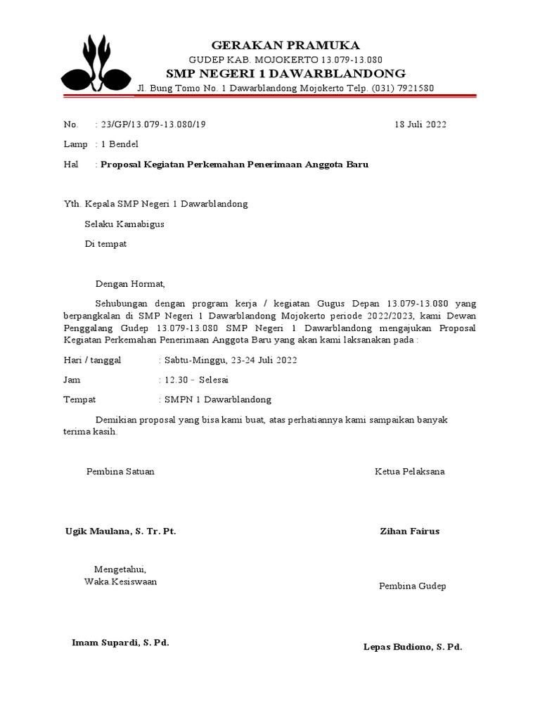 Proposal Pab Persami 2022 | PDF