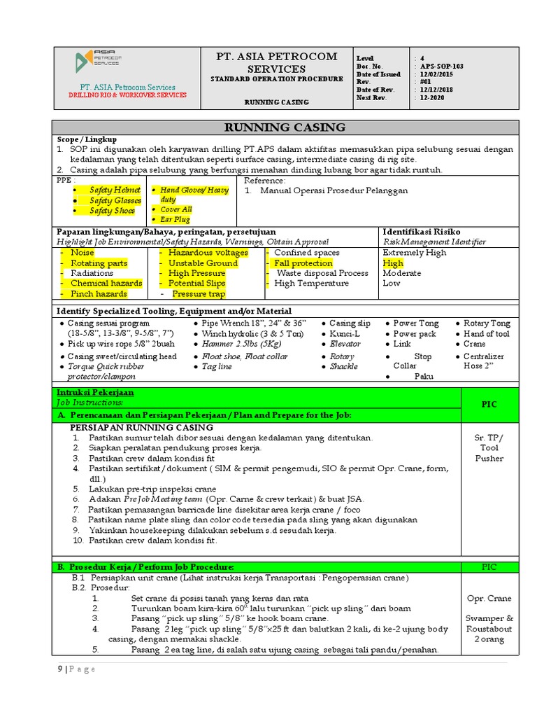 OPTIMALISASI RUNNING CASING | PDF