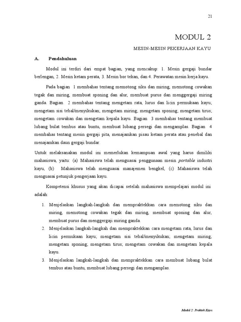 Modul2 Praktek Kayu | PDF