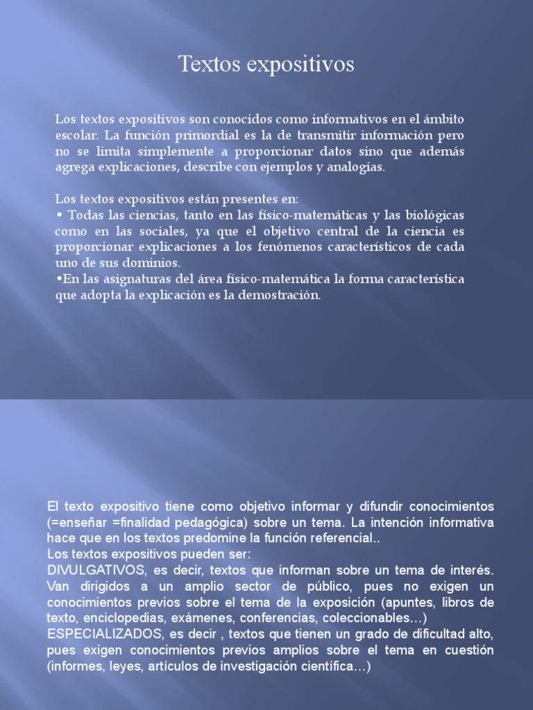 Textos Expositivos | PDF | Ciencias sociales