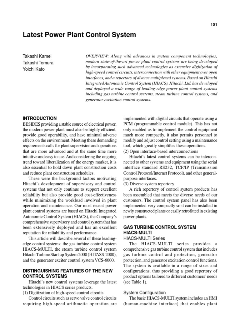 Hitachi Power Plant Control System | PDF | Business | Technology ...