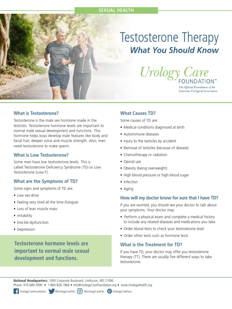 Testosterone Therapy Fact Sheet | Download Free PDF | Testosterone ...