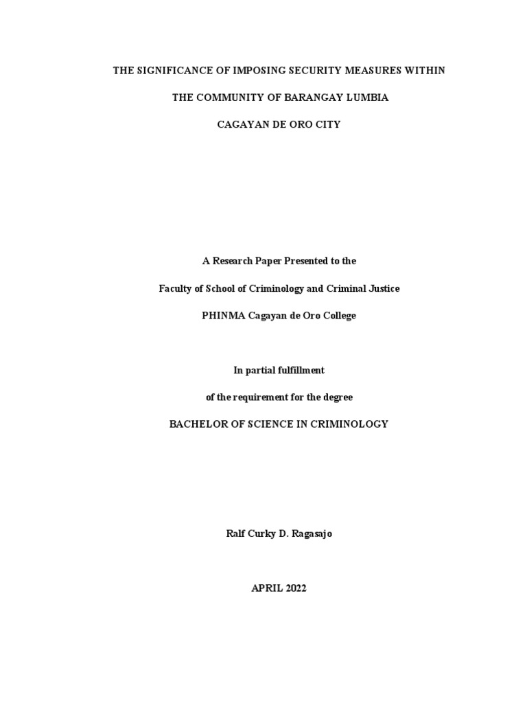 Coc Research Paper | PDF | Survey Methodology | Police