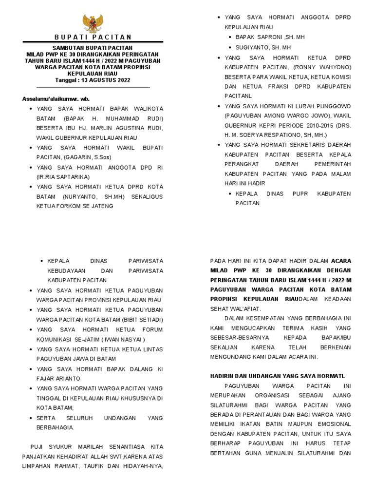 PWP Batam TAHUN BARU ISLAM | PDF