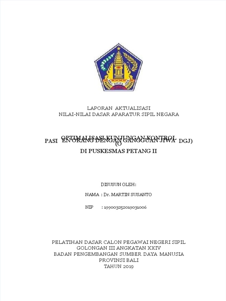 PDF Laporan Aktualisasi Cpns Optimalisasi Kunjungan Kontrol Pasien ... PDF Laporan Aktualisasi Cpns Optimalisasi Kunjungan Kontrol Pasien ...