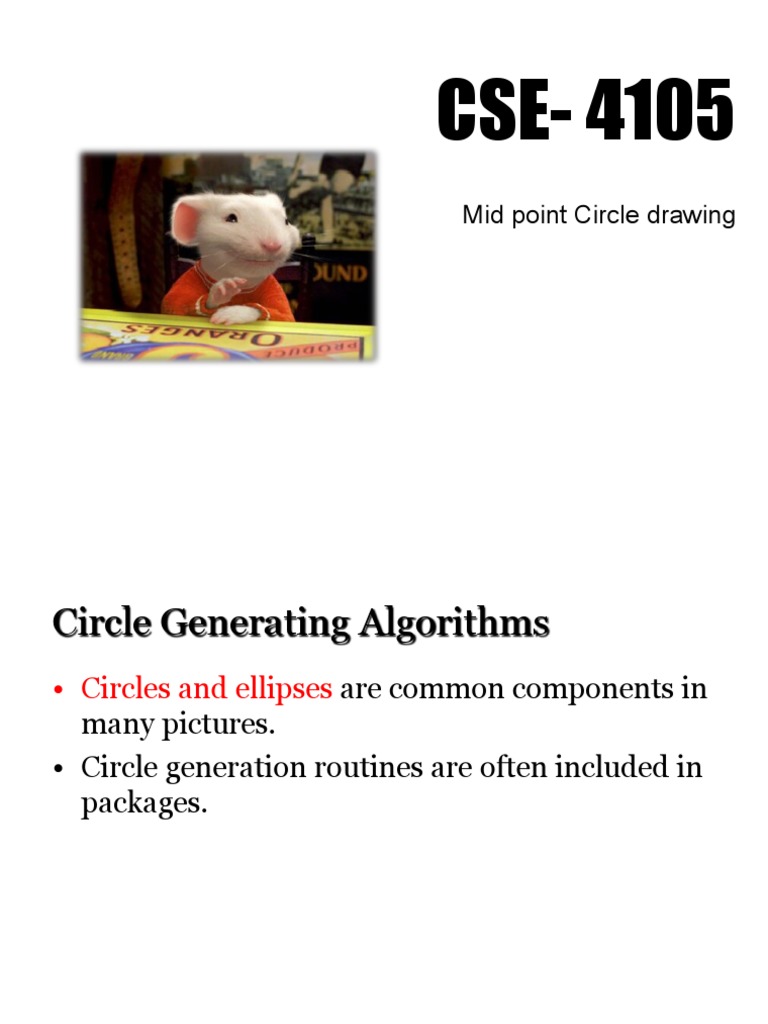 Graphics 05 Mid-Point Circle | PDF | Circle | Algorithms And Data Structures