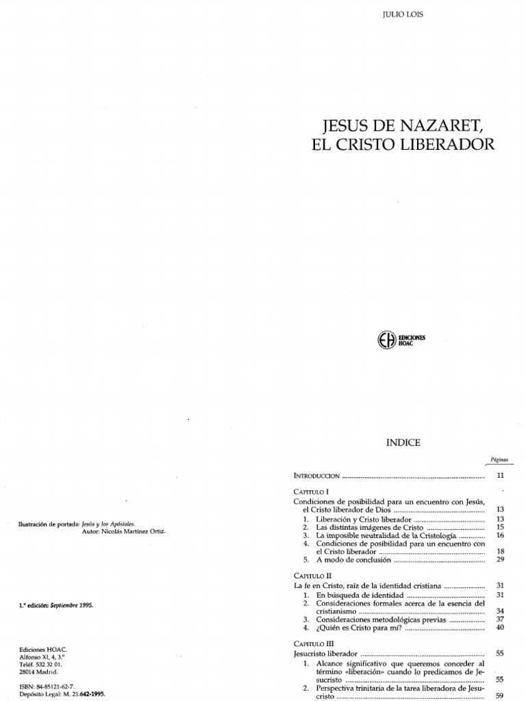Julio Lois Condiciones De Posiblidad Para Un Encuentro Con Jesús Pdf Jesús Cristología
