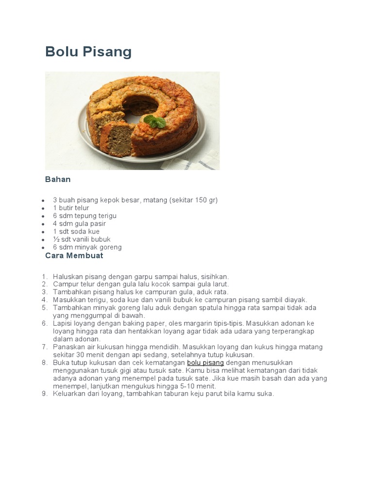 Bolu Pisang | PDF