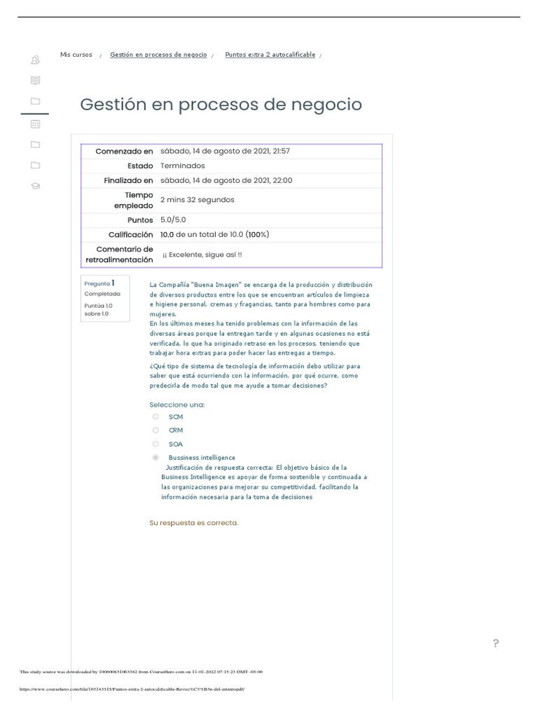 Puntos Extra 2 Autocalificable Revisi N Del Intento - pdf-1 | PDF | Business | Marketing
