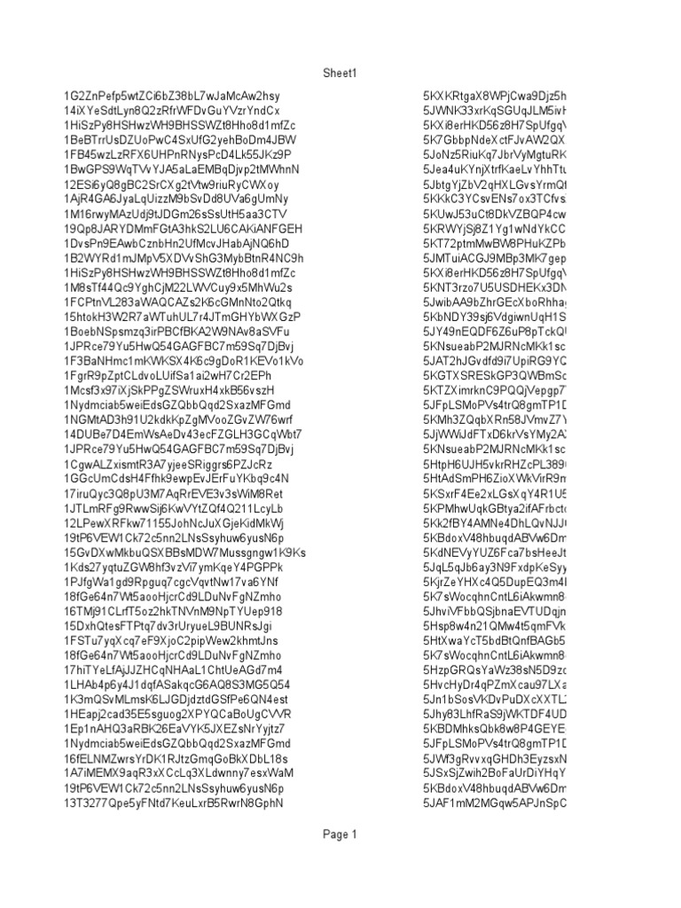 Unique Identifier List Document | PDF