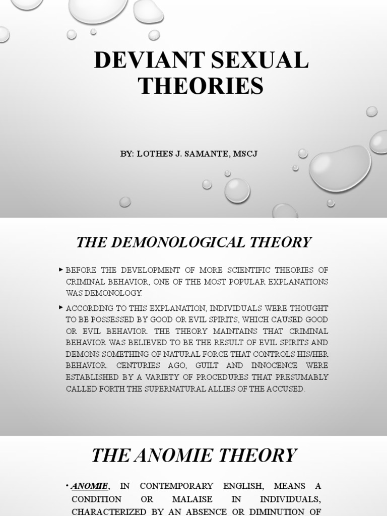 Deviant Sexual Theories Pdf Criminology Deviance Sociology