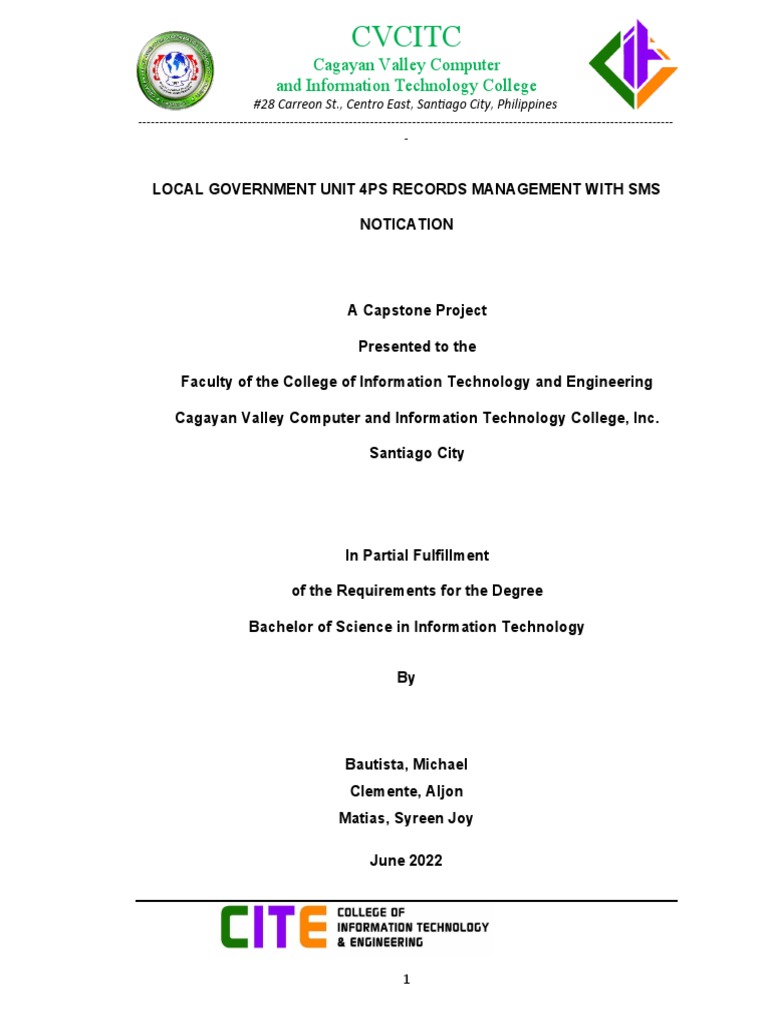 4Ps G5 Capstone Project 1 | PDF | Databases | Poverty & Homelessness