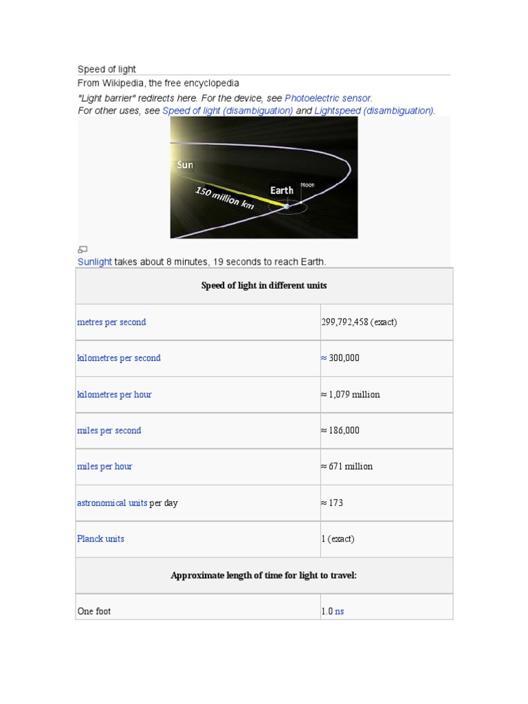 Speed of Light | PDF | Speed Of Light | Electromagnetic Radiation