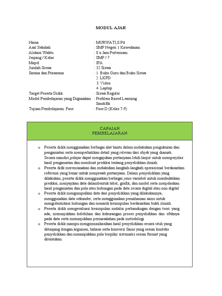 Ma Diferensiasi Ipa 7 Bab 1 | PDF