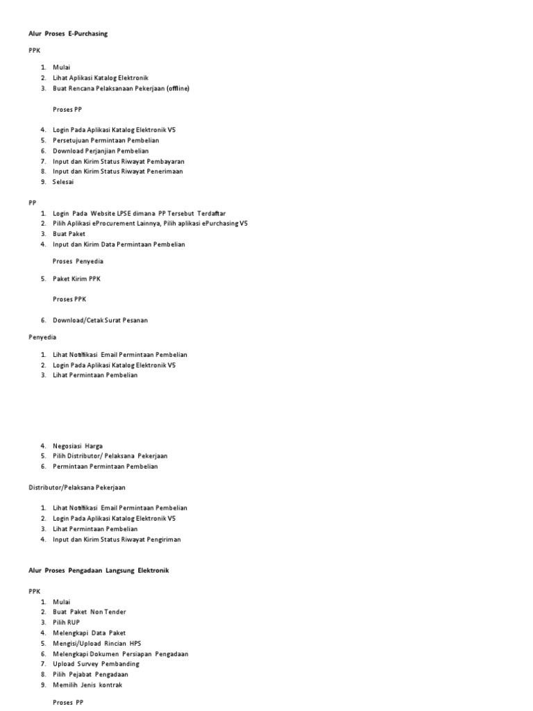 Alur Proses E-Purchasing | PDF