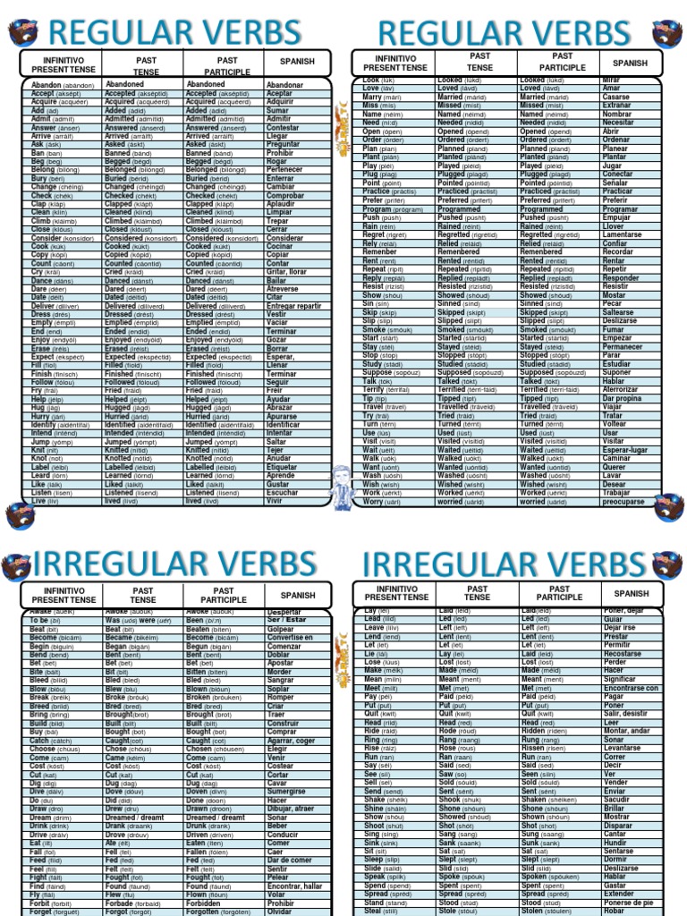 Tabla de Verbos Ok | PDF | Linguistic Typology | Grammatical Conjugation