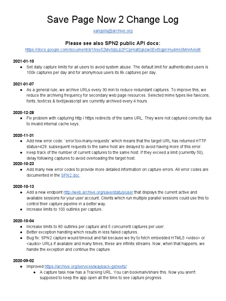 SPN2 Change Log | PDF | World Wide Web | Internet & Web