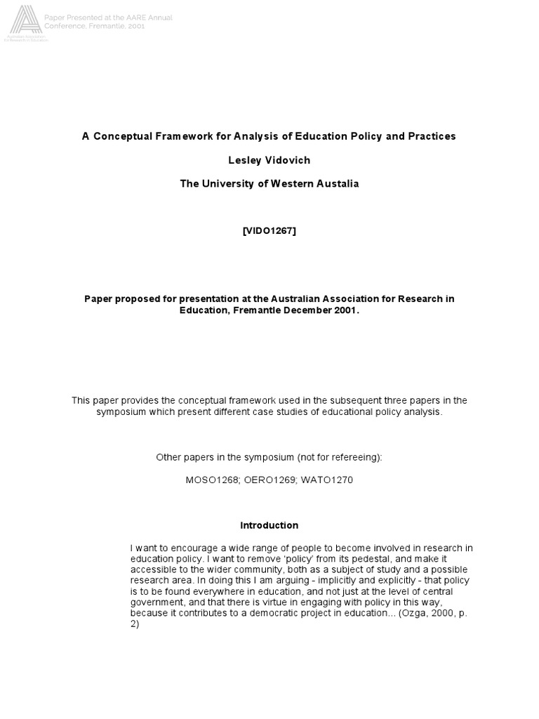 Education Policy Analysis Framework | PDF | Postmodernism | Discourse