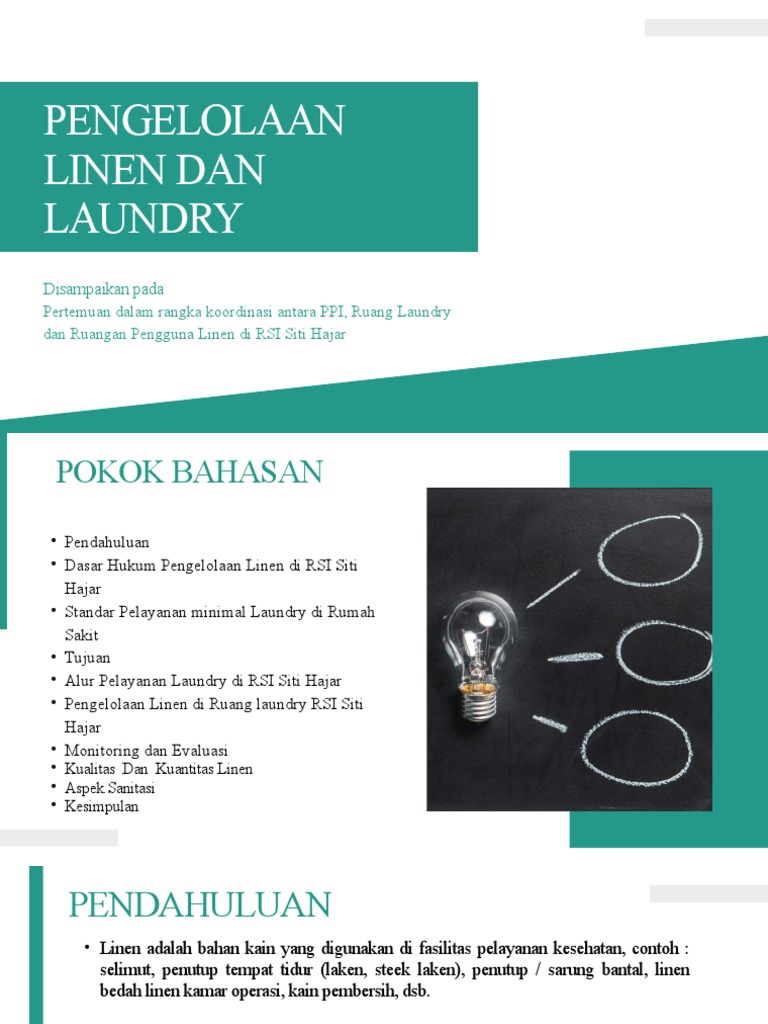 Pengelolaan Linen Dan Laundry | PDF