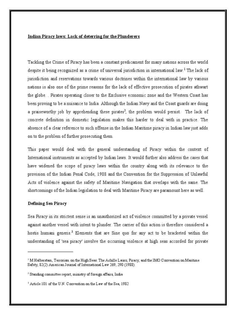 Piracy and Indian Context - Edited | PDF | Piracy | Crime & Violence