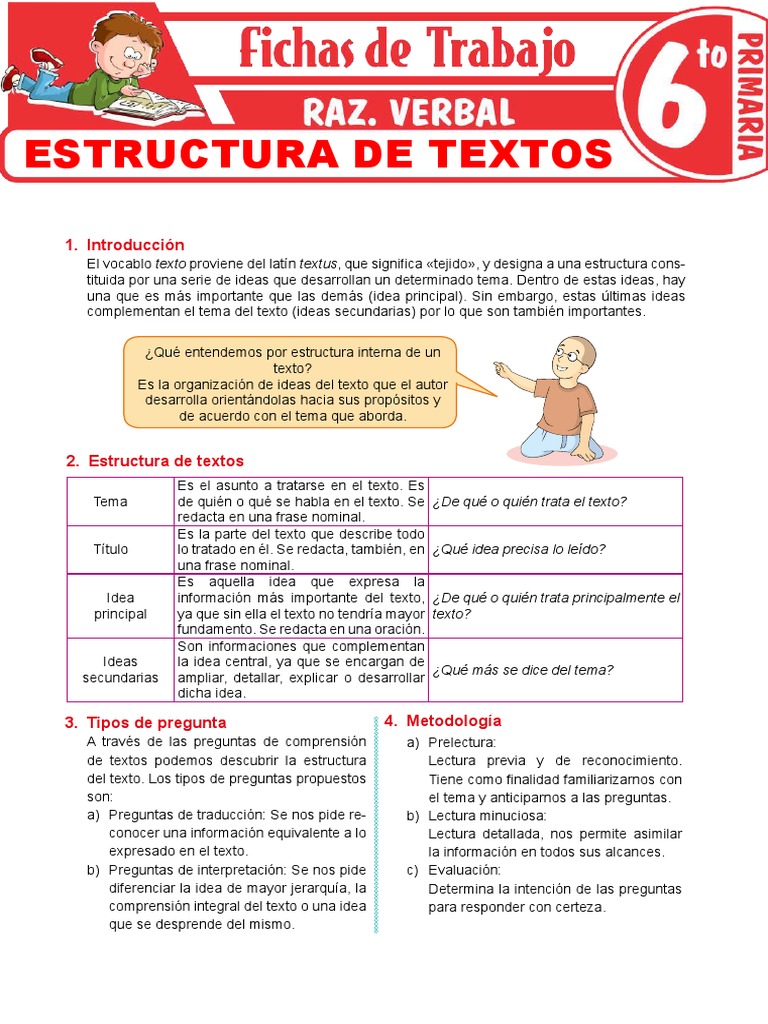 Estructura de Textos para Sexto Grado de Primaria | PDF | Albert ...