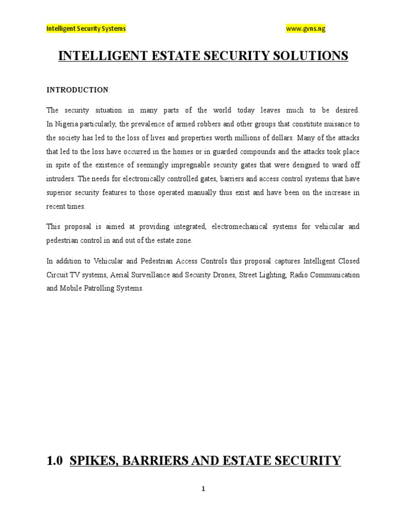 Estimated Estate Security Solutions | PDF | Security Alarm | Surveillance