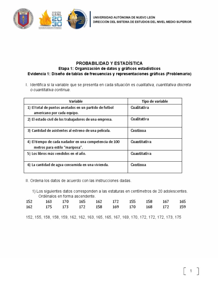 Problemario Ev1 | PDF
