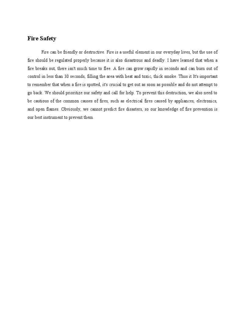 09 Think Piece Fire Safety | PDF | Self-Improvement | Science & Mathematics