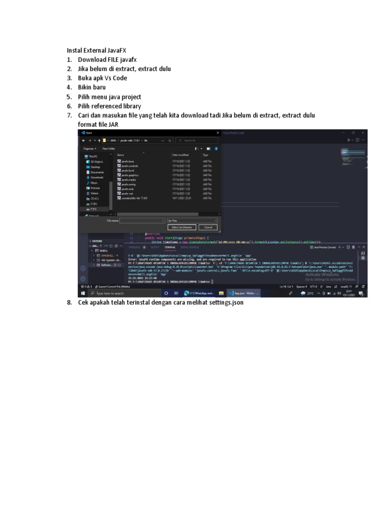 Panduan Instalasi JavaFX di VS Code | PDF