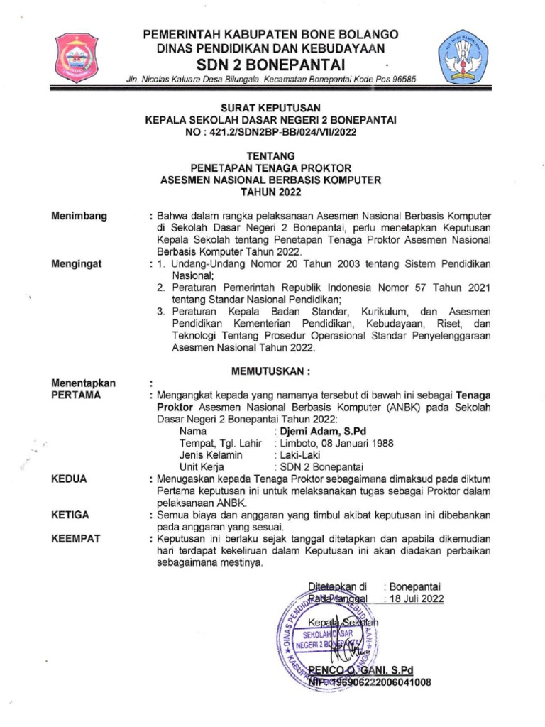 SK PROKTOR Dan TEKNISI | PDF | Bisnis