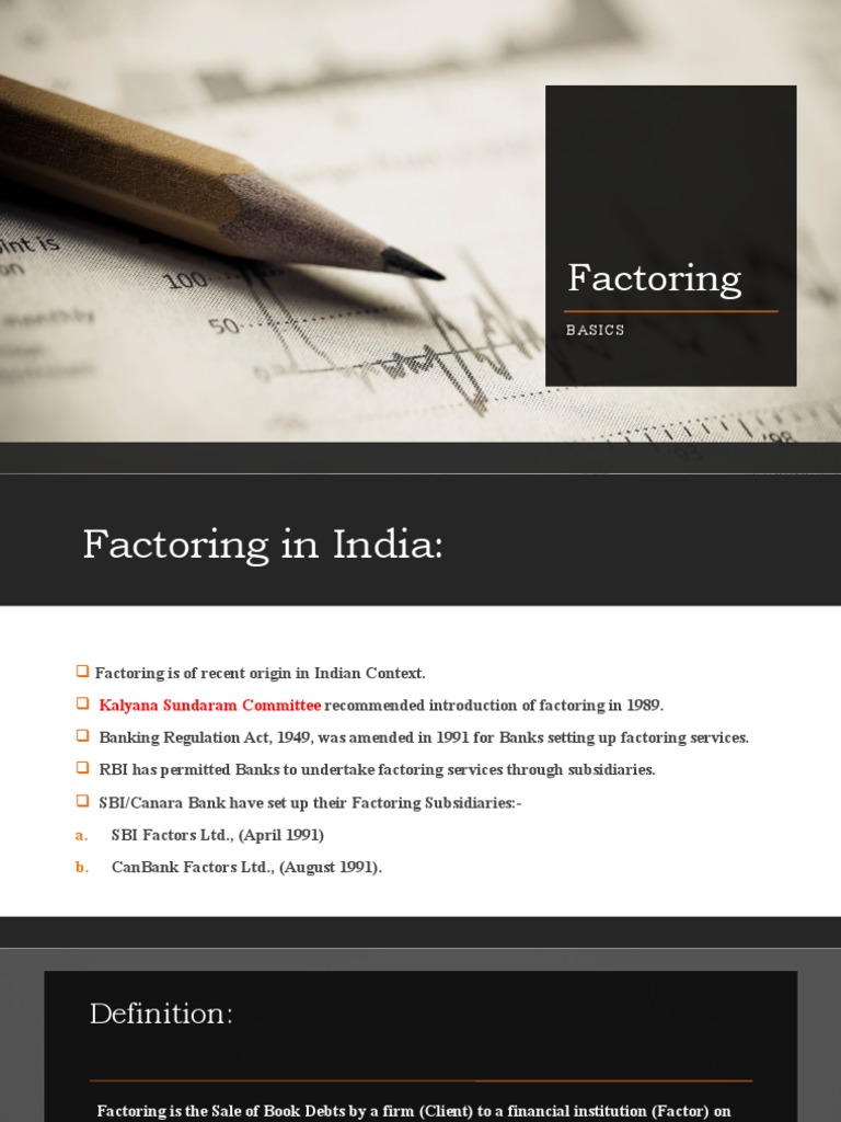 Factoring 1 | PDF | Factoring (Finance) | Credit