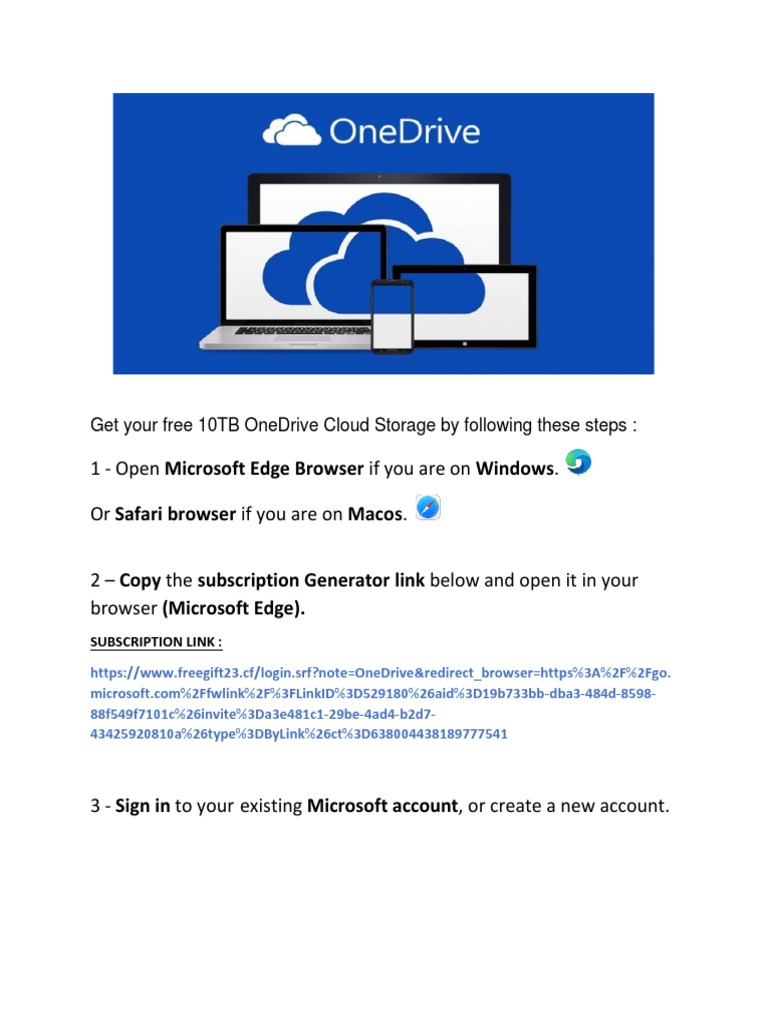 Onedrive 10TB Cloud Storage Tutorial | PDF | Business