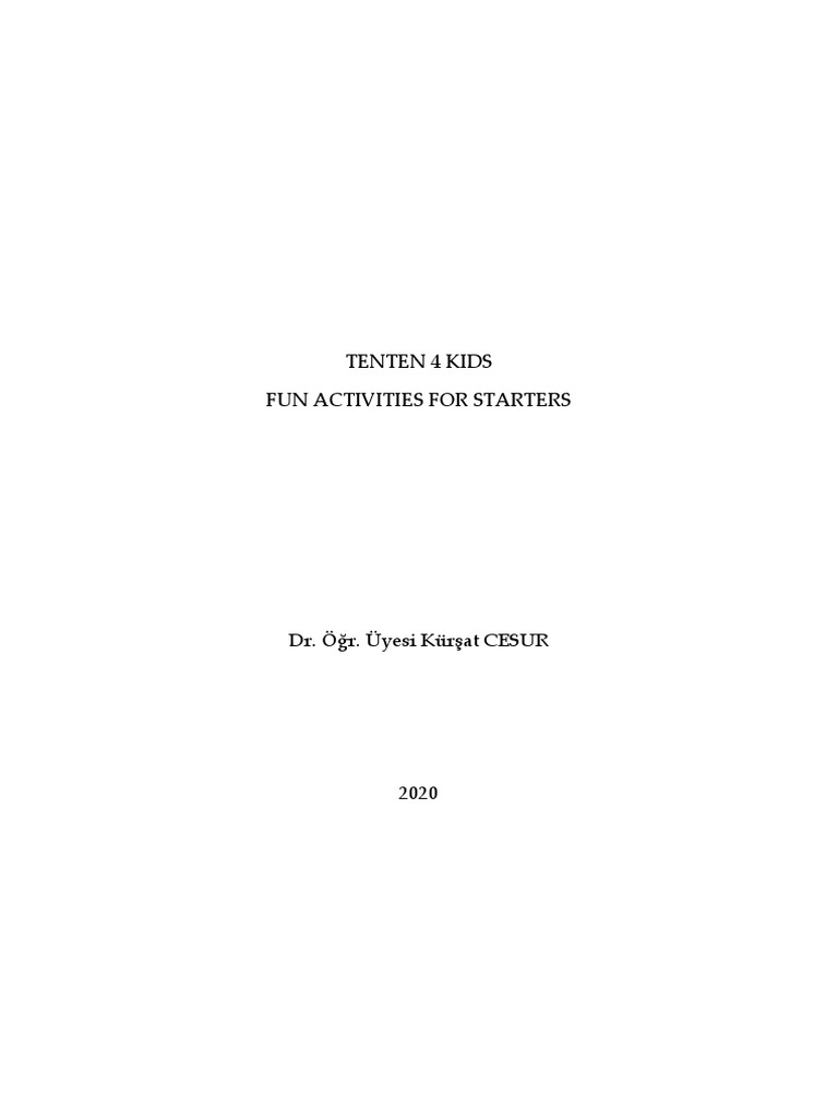 TEN TEN 4 KIDS Fun Activities For Starte | PDF