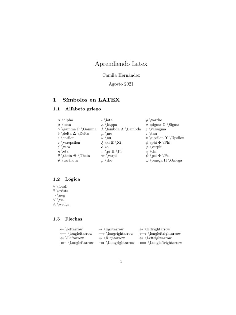 Símbolos LATEX | PDF