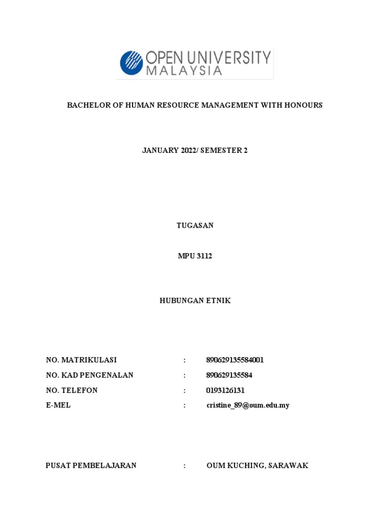 Mpu3112 Hubungan Etnik | PDF | Politik | Ilmu Sosial