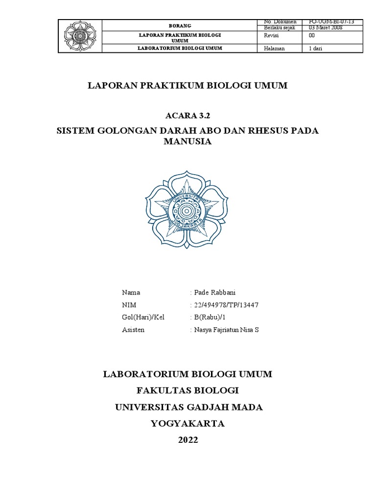 BBT Rabu - 1 - Pade Rabbani - Laporan Acara 3.2 | PDF