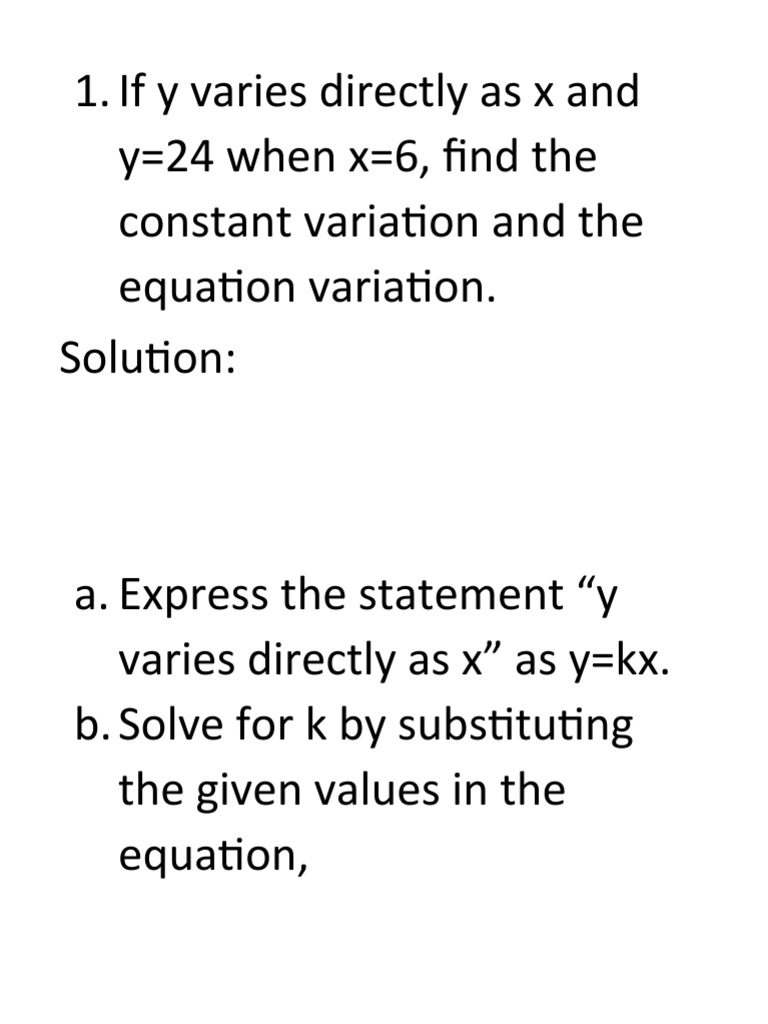 Direct Variation Solving | PDF