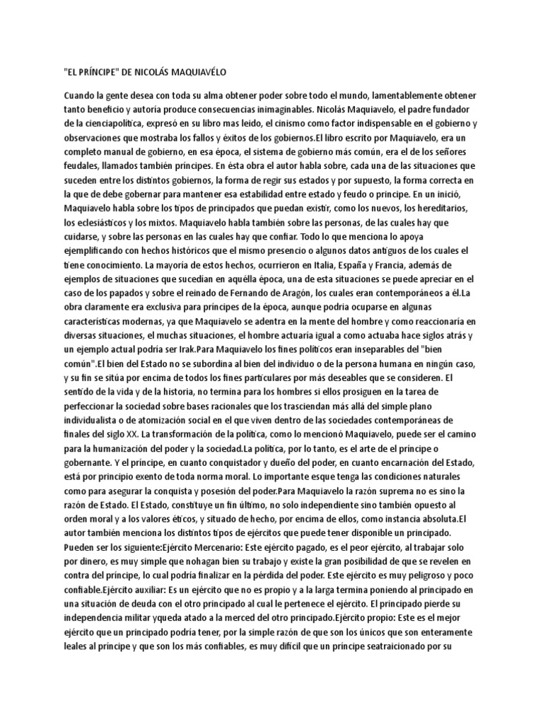 El Pricipe | PDF | El príncipe | Nicolás Maquiavelo