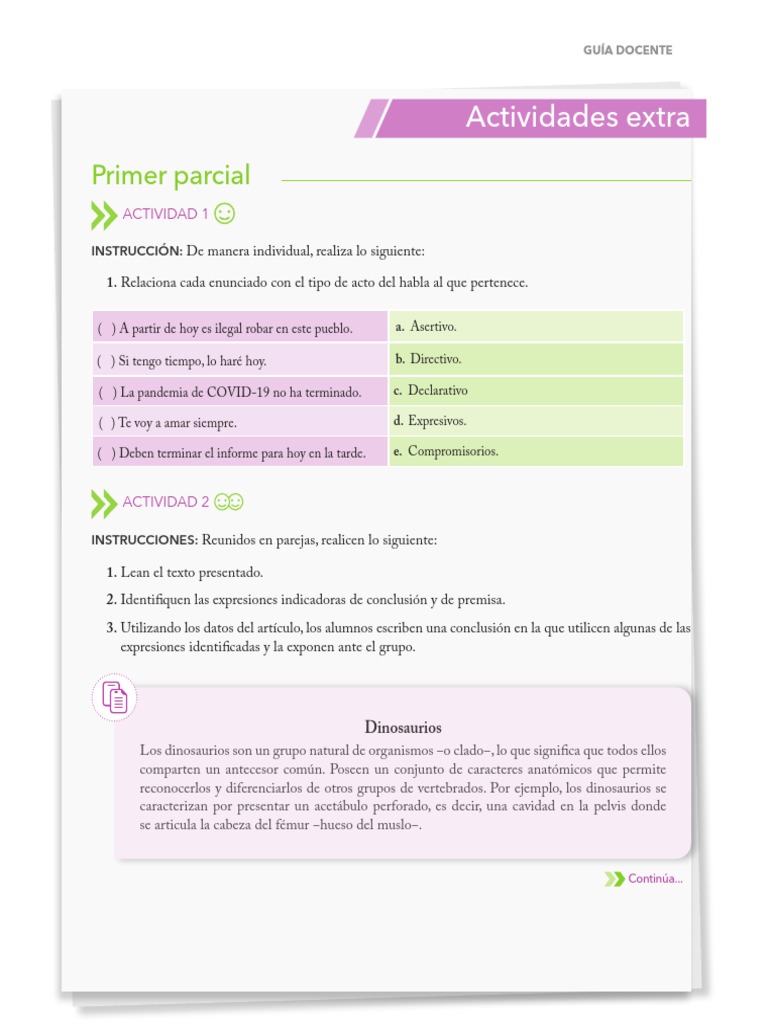 Primer Parcial: Actividades Extra | PDF | Dinosaurios | Cretáceo