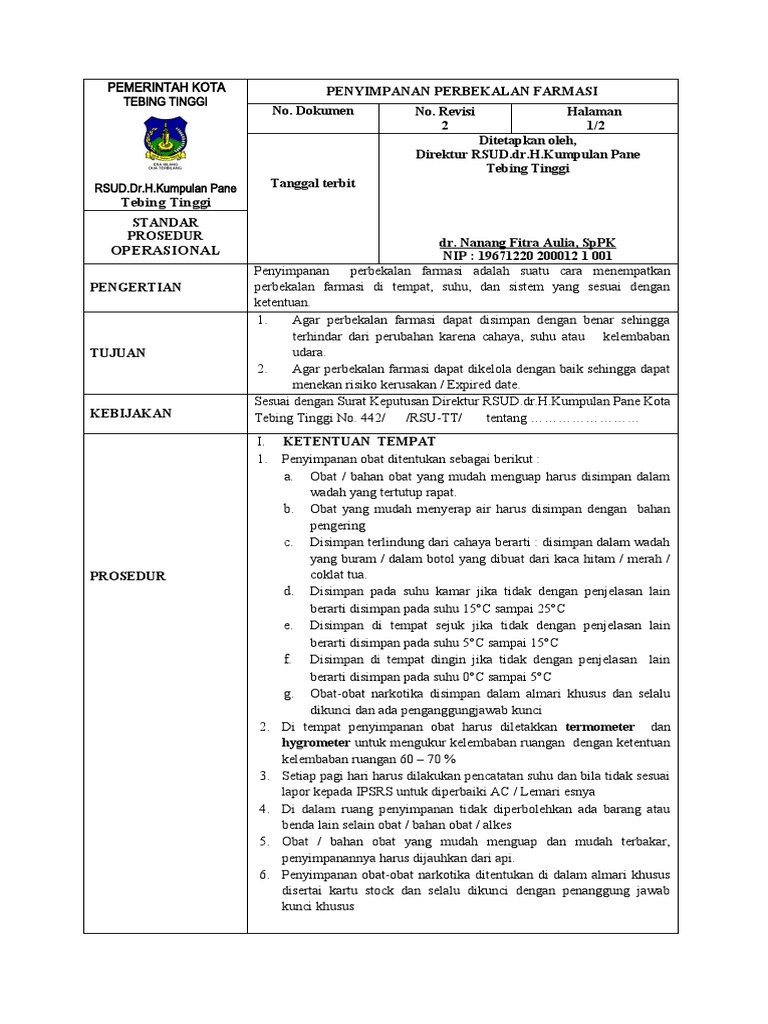 Penyimpanan Perbekalan Farmasi Pdf