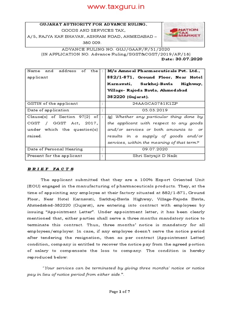 Notice Pay - Amneal-Pharmaceuticals-Pvt.-Ltd.-GST-AAR-Gujrat | PDF ... Notice Pay - Amneal-Pharmaceuticals-Pvt.-Ltd.-GST-AAR-Gujrat | PDF ...