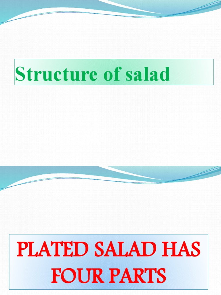 Components and Structure of Plated Salad | PDF