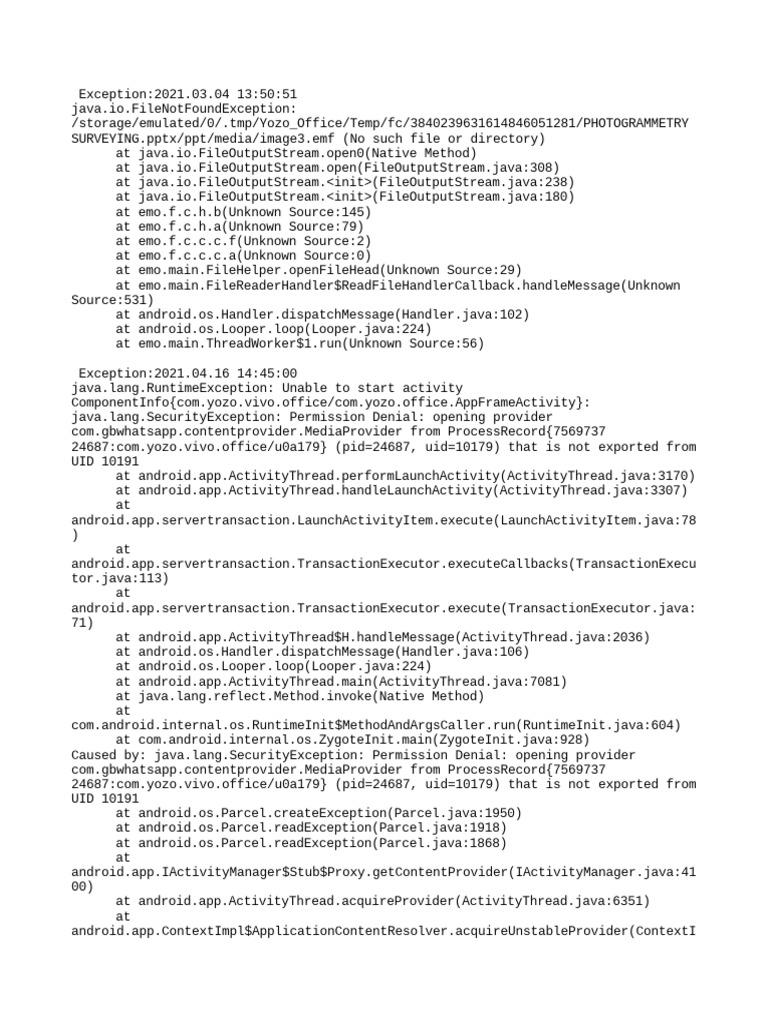 Yozolog | PDF | Java (Programming Language) | Android (Operating System)
