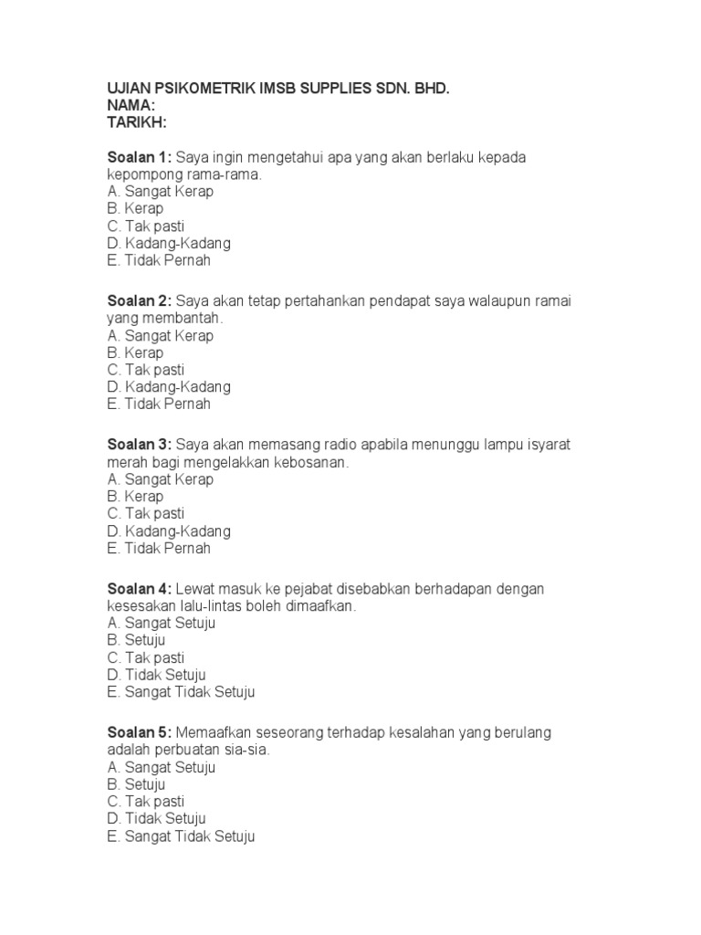 Ujian Psikometrik | PDF