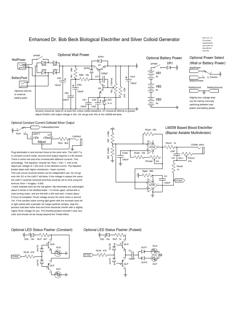 Project Medical DR Bob Beck Blood Electrifier | PDF | Electrical ...