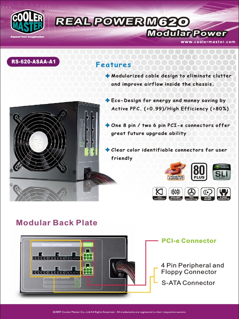 Cooler Master RS-620-ASAA-A1 Specs | PDF | Computer Science | Electric ...