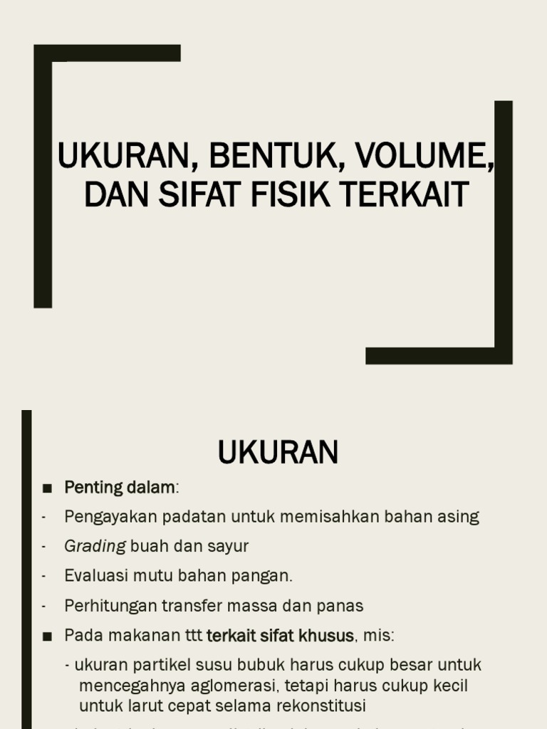 22 Ukuran, Bentuk, Volume, Dan Sifat | PDF