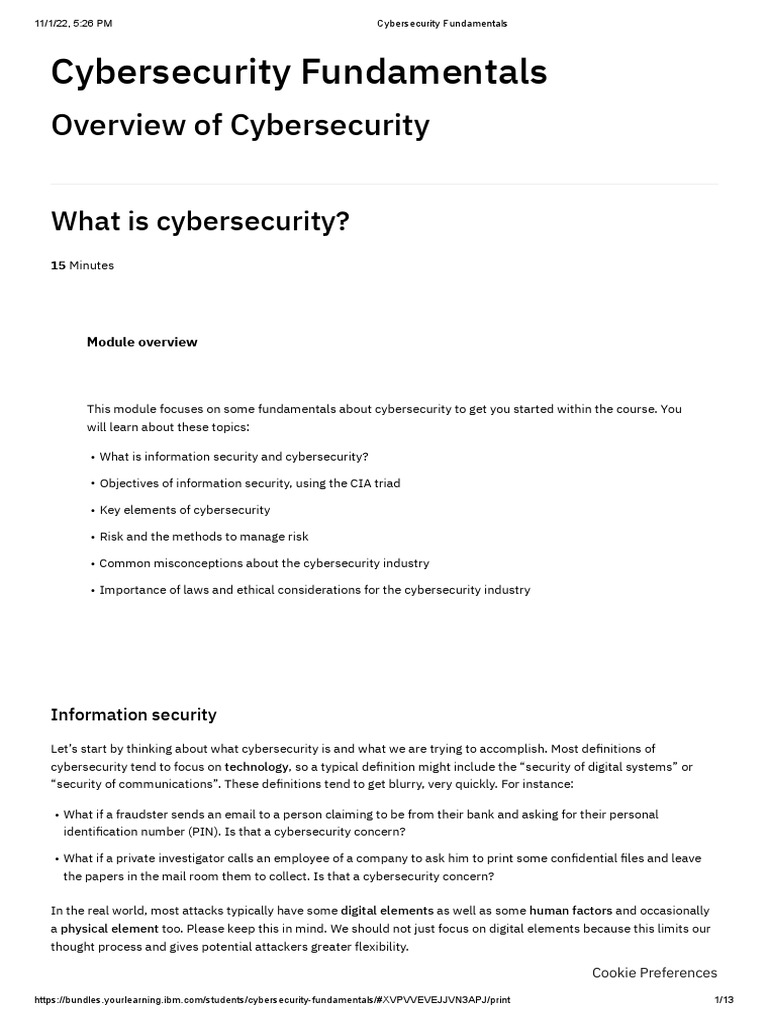 Cybersecurity Fundamentals | PDF | Information Security | Security